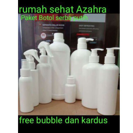 Jual BOTOL PUTIH PERLENGKAPAN RUMAH SATU SET UKURAN 70 100 150 250 500 ...