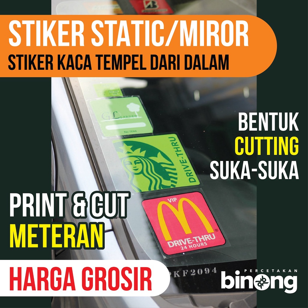 Jual Stiker Static / Stiker Miror / Stiker kaca mobil tempel dari dalam ...