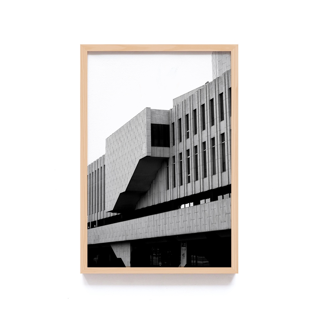 Jual Poster Gedung Hitam Putih Wall Decor Monochrome Architecture Art ...