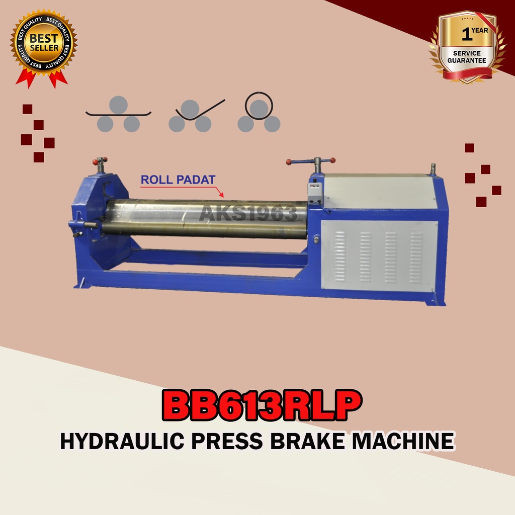 Jual Mesin Roll Padat Plat Besi / Rolling Machine 6 x 1300 mm BB613RLP ...