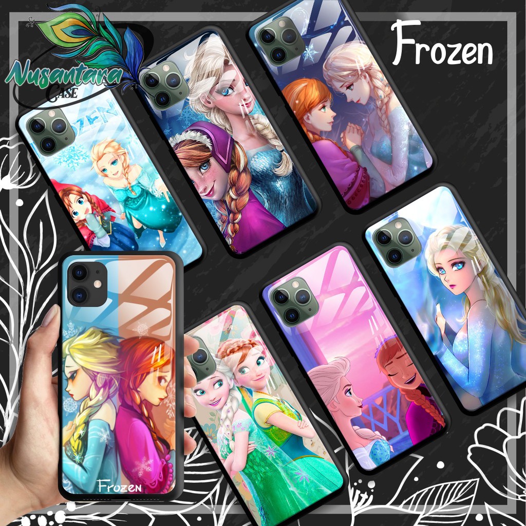 Jual back case glass FROZEN Iphone 5 6 6g 6g+ 7 7g 7g+ 8 8+ Xr X Xs Xs ...