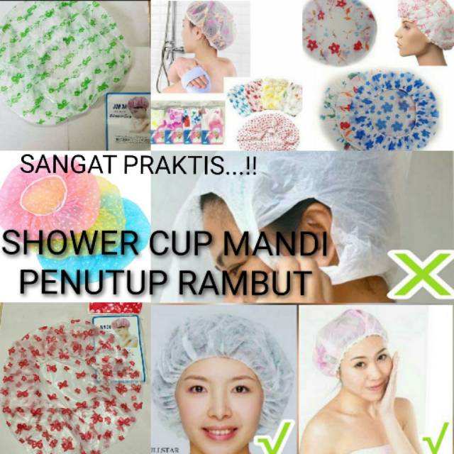 Jual SHOWER CUP Topi Mandi I Penutup Rambut I Topi Keramas Mandi I ...
