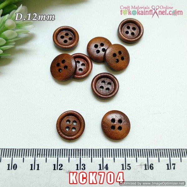 Jual Kck704 Kancing Kayu Coklat Tua Diameter 12mm 1 Bungkus Isi 12 ...