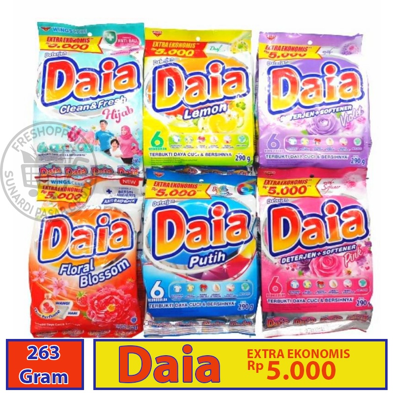 Jual Daia 5000 Deterjen Bubuk 265gram | Shopee Indonesia