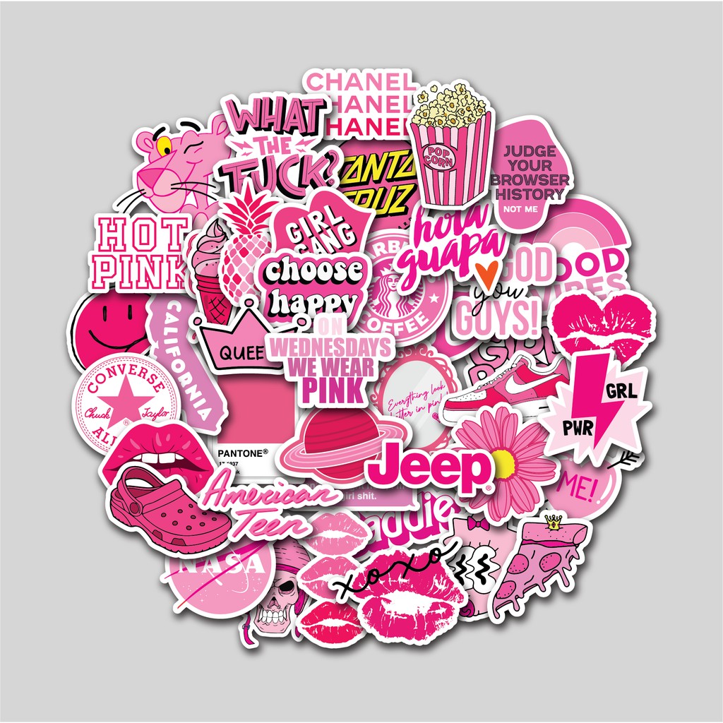 Jual STICKER PACK HOT PINK | STICKER TUMBLR | STIKER LAPTOP KOPER HELM ...