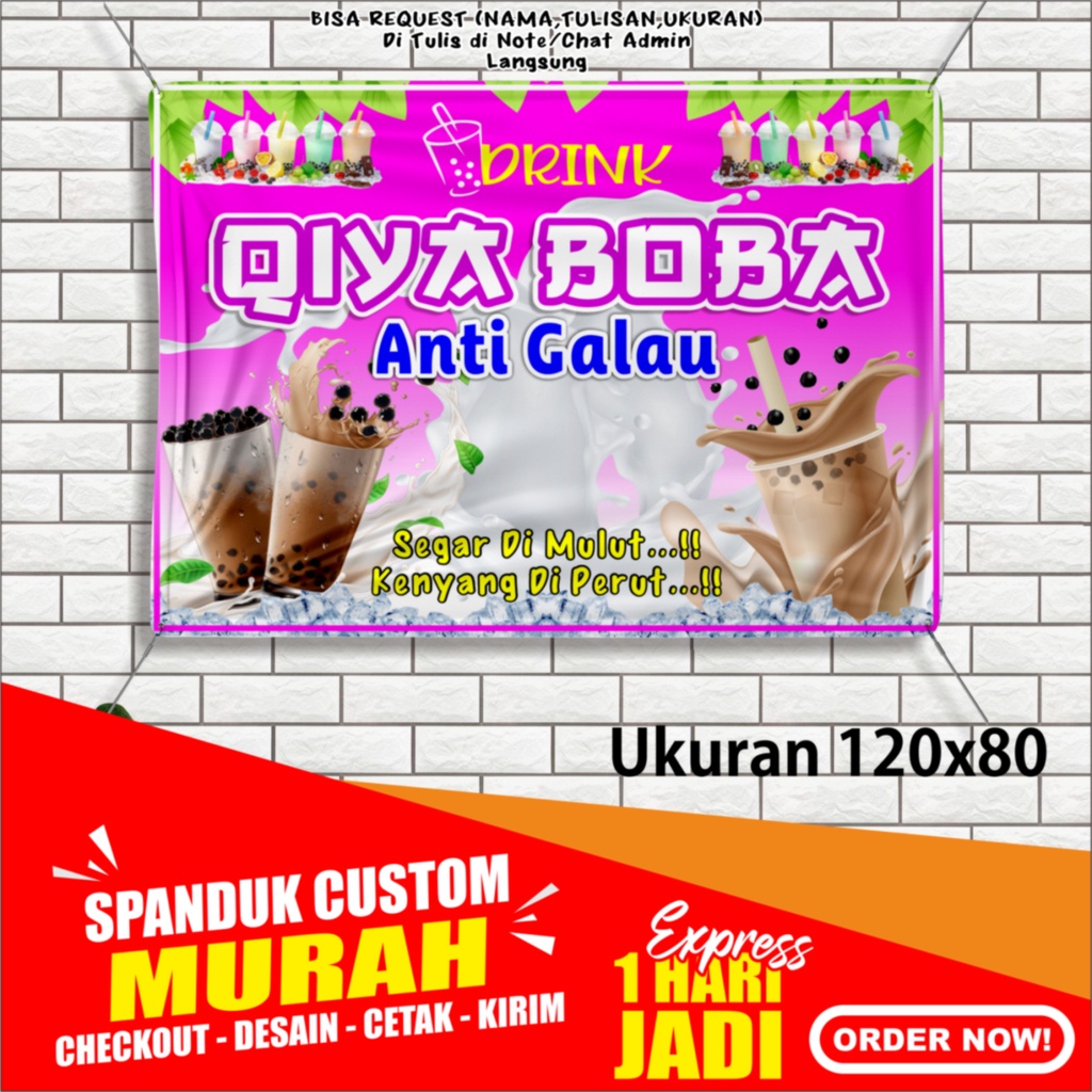 Jual SPANDUK BANNER BACKDROP Minuman BOBA /CETAK SPANDUK Minuman BOBA ...
