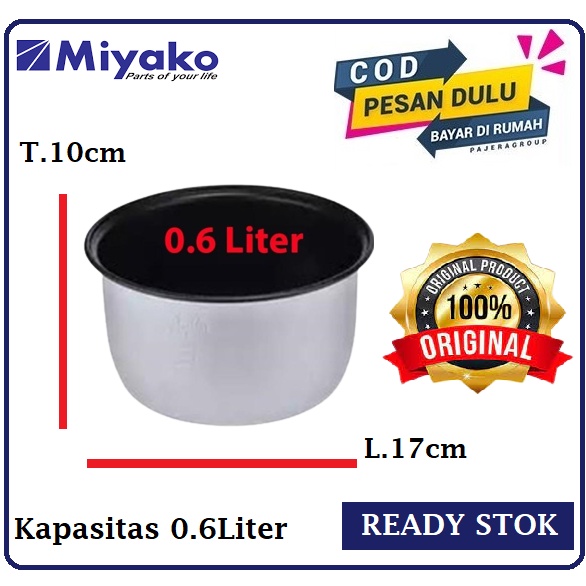 Jual Panci Magicom Miyako Kapasitas 0.6 Liter Tinggi 10cm Lebar 17cm ...