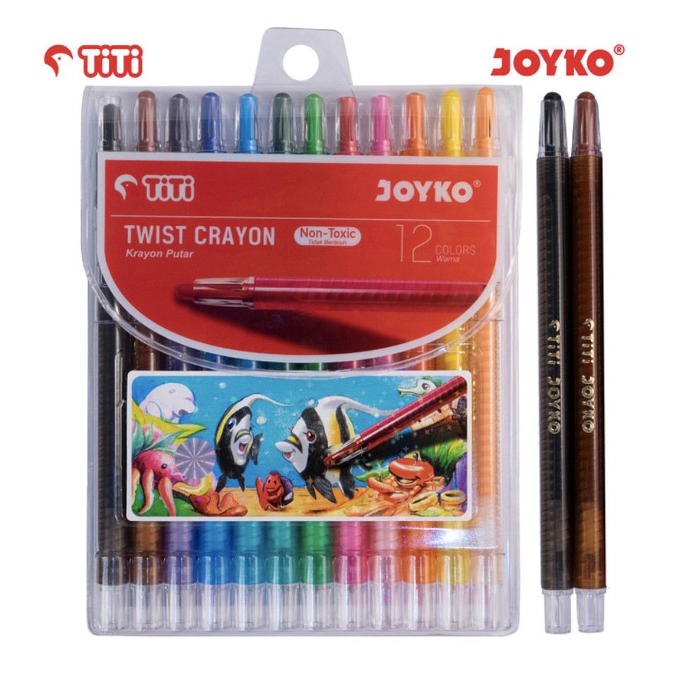 Jual Twist Crayon Krayon Putar Joyko TWCR-12S 12 Warna Colors | Shopee ...