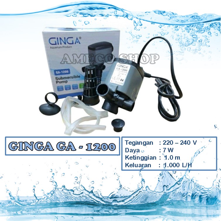 Jual GINGA Power Head Pompa Air Celup Aquarium GA 1200 | Shopee Indonesia
