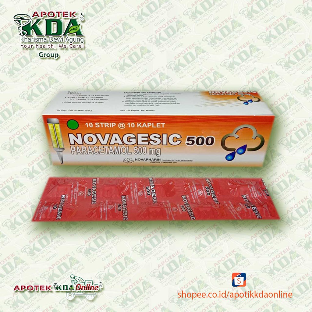 Jual NOVAGESIC 500 1 BOX | PARACETAMOL 500 MG 1 BOX | Shopee Indonesia