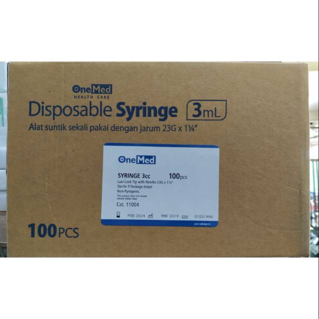 Jual Spuit 3cc onemed / syringe 3cc onemed / spuit onemed / suntikan ...