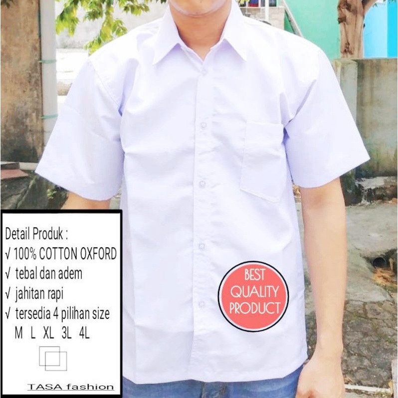 Jual Kemeja putih lengan pendek/Hem putih pendek/Seragam kerja/Kemeja ...