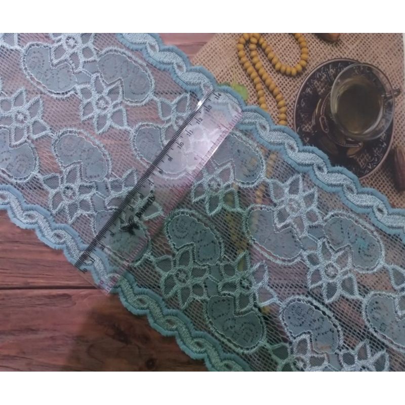 Jual RENDA STRETH WARNA BIRU LANGIT LEBAR 14CM HARGA RP 7000/M | Shopee ...