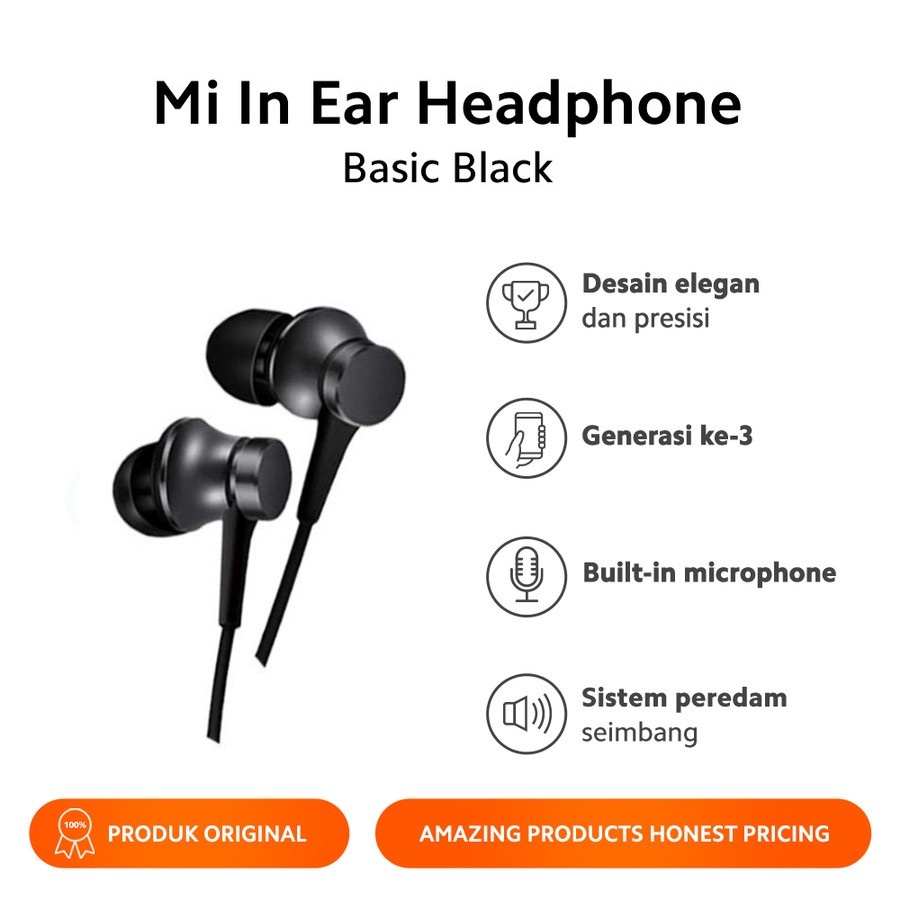 Jual Headphone Basic Mi In-Ear - Headphone in Ear | Shopee Indonesia