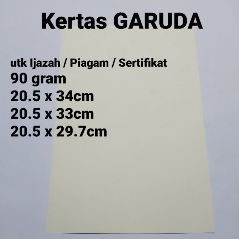 Jual Kertas GARUDA utk Ijazah/Piagam - Watermark Paper | Shopee Indonesia