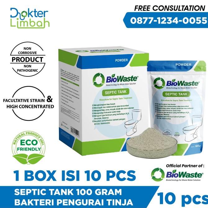 Jual BioWaste Septic Tank box 10pcs @100gr, bakteri Pengurai Limbah ...
