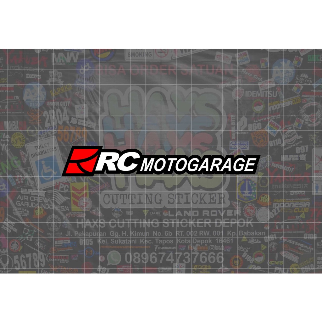 Jual Cutting Sticker Logo RC Motogarage Ukuran 13 Cm Untuk Motor Dan ...