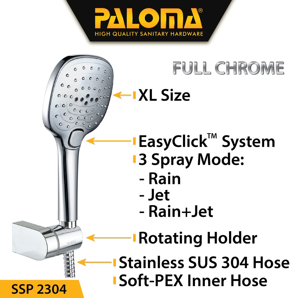 Jual PALOMA SSP 2304 Shower Set Handshower Mandi Hand Shower Kepala ...