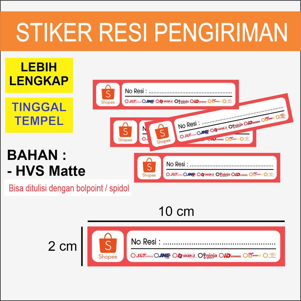 Jual [ ISI 100PCS ]Stiker Resi Pengiriman Label Resi Pengiriman ...
