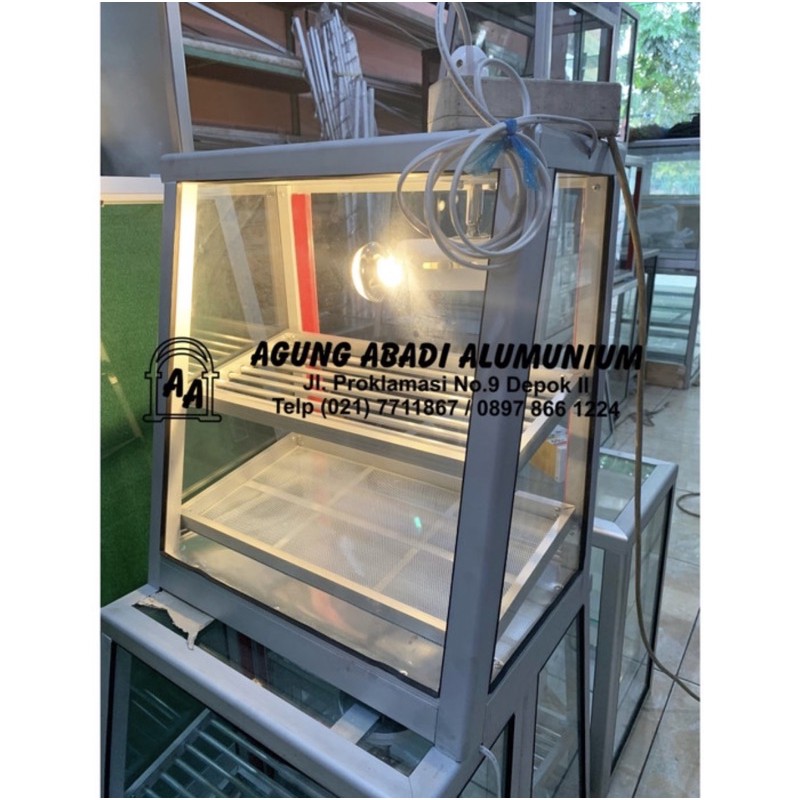 Jual Etalase Showcase Warmer Pemanas Ayam Fried Chicken 2 Rak 1 Lampu ...