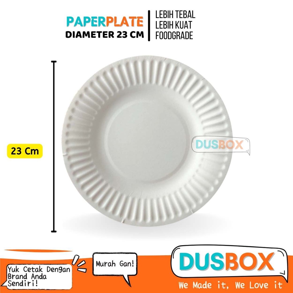 Jual Piring Kertas / Piring Kertas Besar / Paper Plate / Piring Kertas Putih | Shopee Indonesia