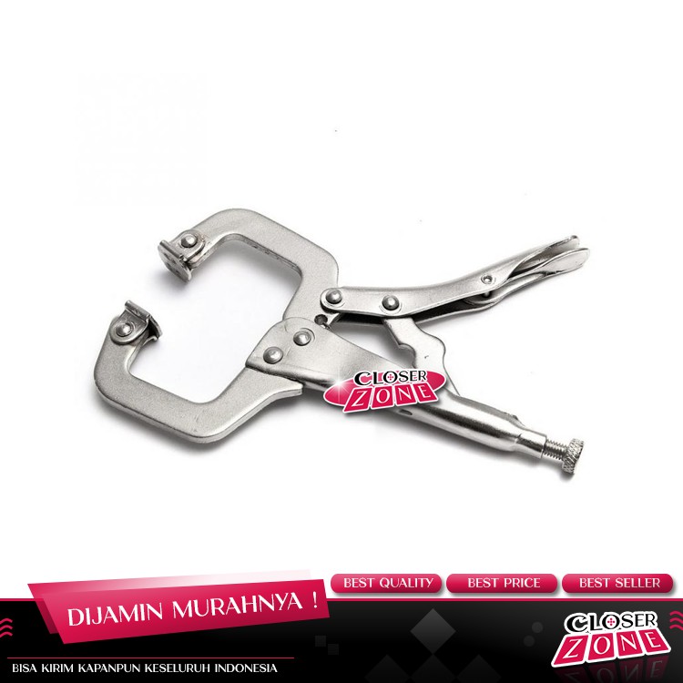 Jual Tang Jepit C Clamp Swivel Pad Lock Grip - Silver | Shopee Indonesia