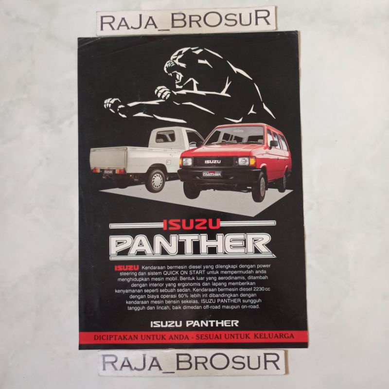 Jual Poster brosur flyer jadul lawas Isuzu Panther PickUp/Panther Wagon ...