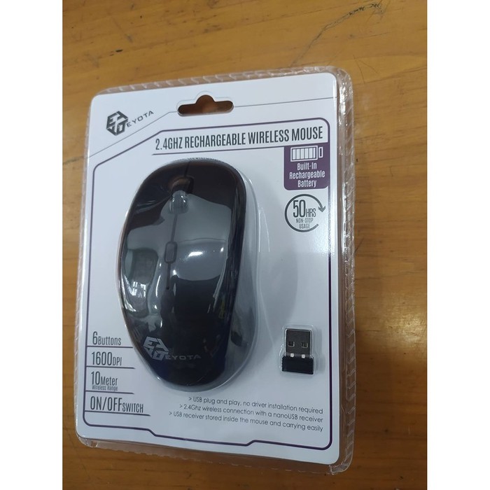Jual Mouse Wireless Eyota 2.4Ghz Rechargeable Wireless Mouse | Shopee ...