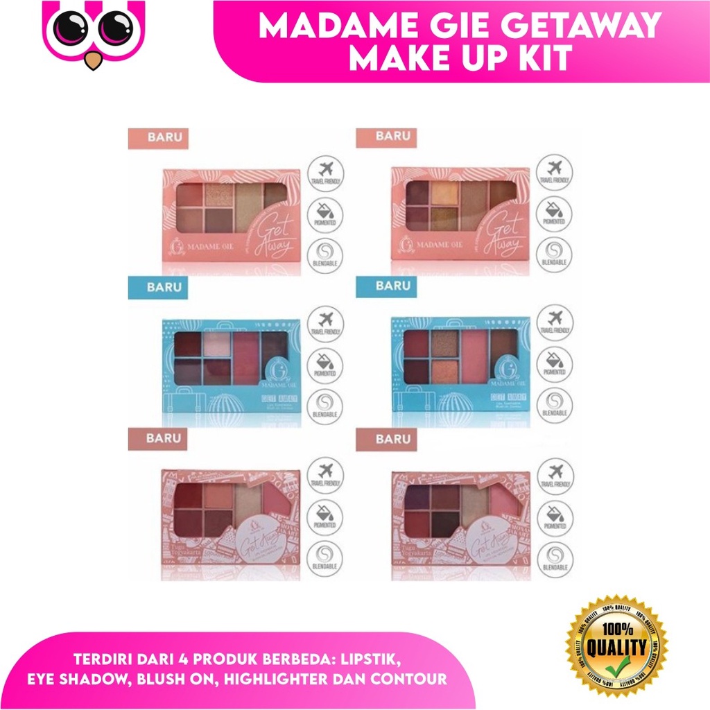 Jual MADAME GIE GETAWAY MAKE UP KIT PALLETE / 4IN1 MADAME GIE MAKE UP | Shopee Indonesia