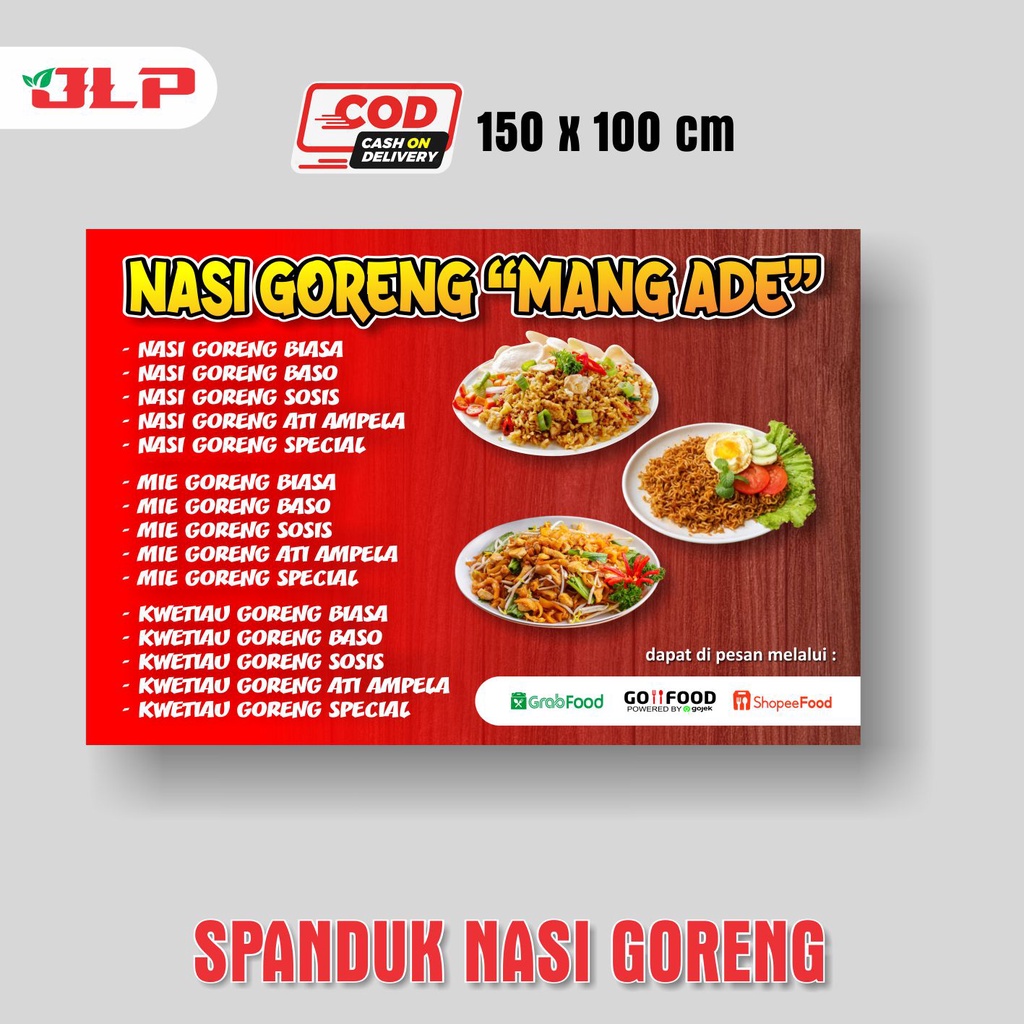 Jual SPANDUK NASI GORENG UKURAN 150 x 100 cm / spanduk nasgor / BANNER ...