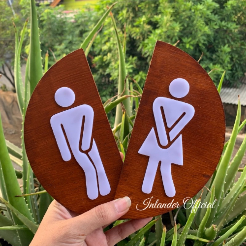 Jual Sign Board Papan Kayu Dekorasi Tanda Toilet Kamar Mandi Akrilik ...