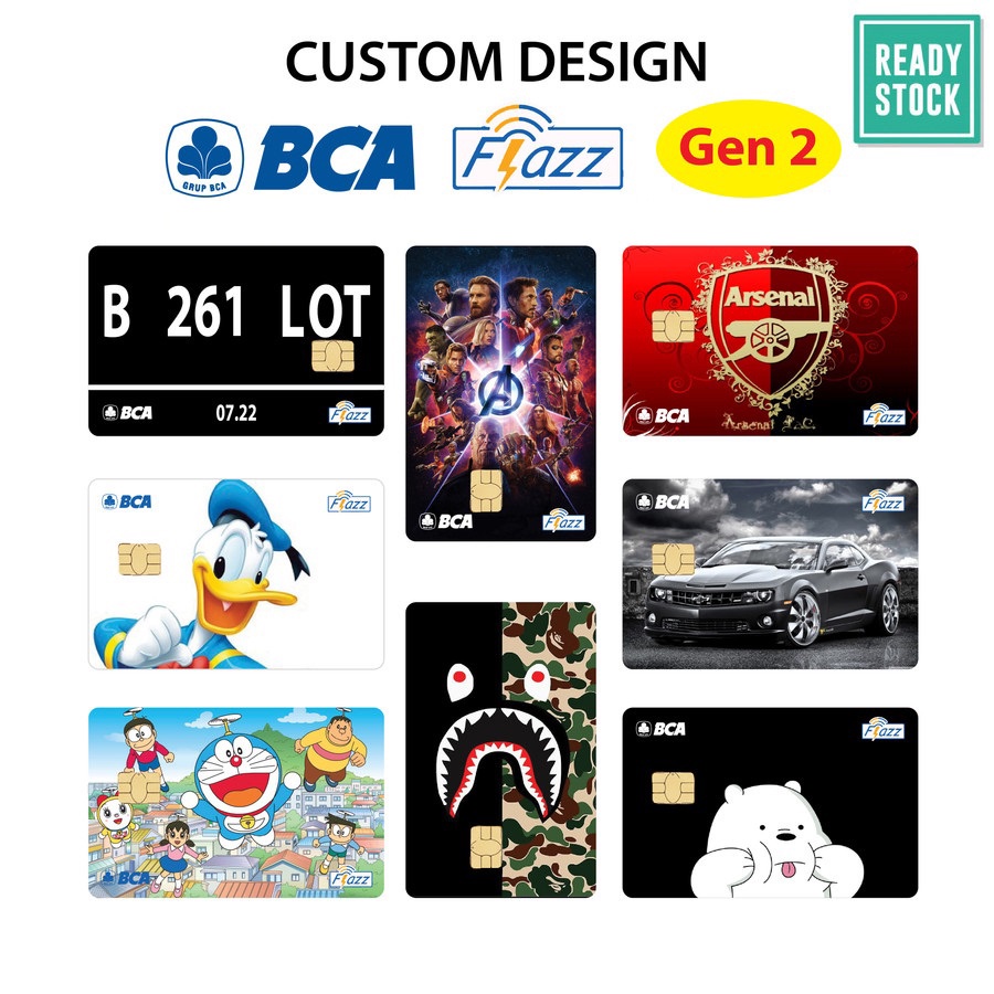 Jual Emoney Mandiri Flazz BCA gen 2 Brizzi Tapcash Custom kartu E-toll ...