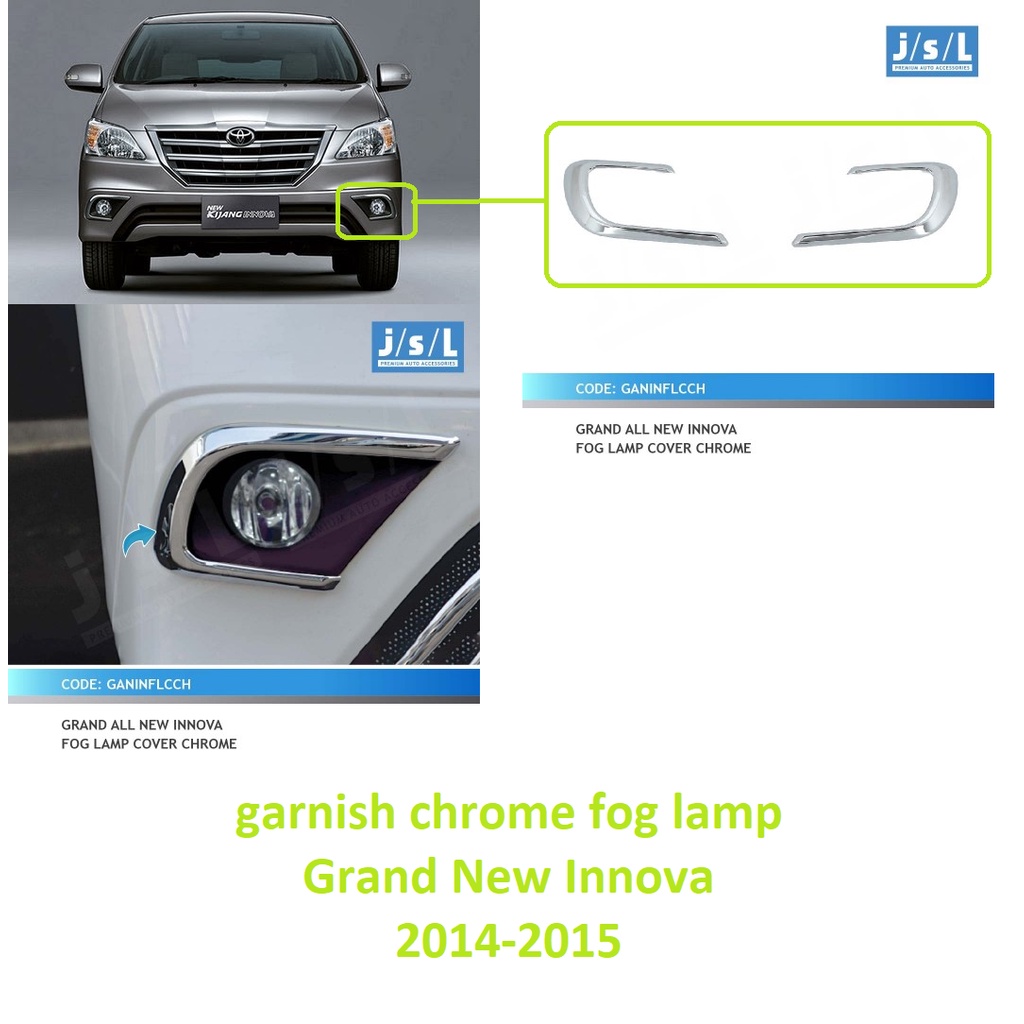 Jual Garnish Fog Lamp Chrome Grand new Innova 2014-2015 Sepasang kanan ...