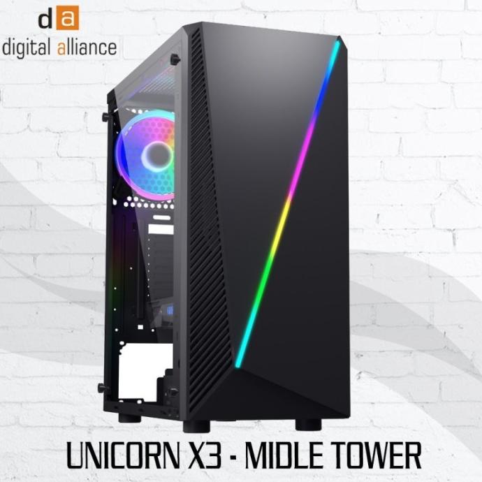 Jual CASING PC KOMPUTER GAMING UNICORN X3 DFG64651E | Shopee Indonesia
