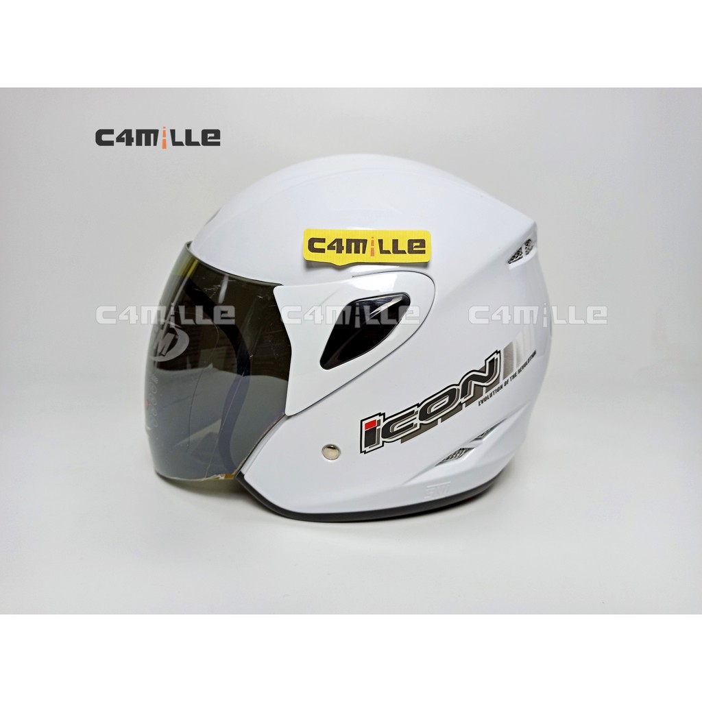 Jual HELM GM ICON SOLID WHITE HALF FACE | Shopee Indonesia