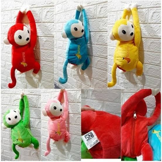 Jual TEMPAT TISSUE MOBIL BONEKA MONYET GANTUNG KARAKTER MODEL BONEKA ...