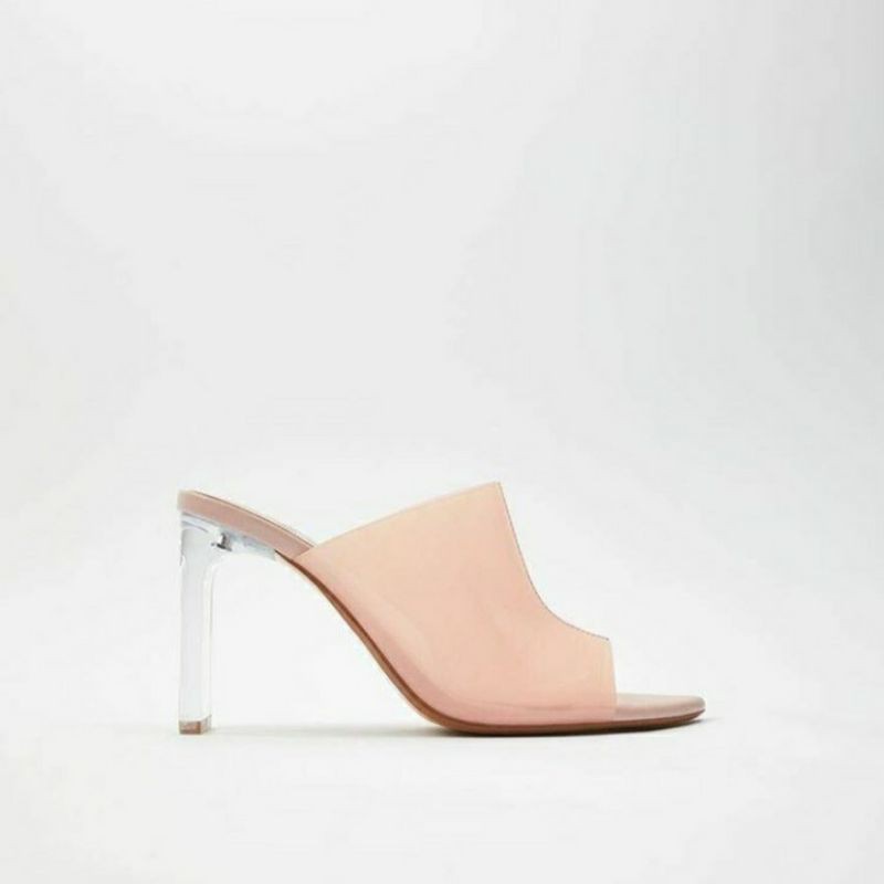 Jual Zara Methacrylate Heel Vinyl Mules | Shopee Indonesia