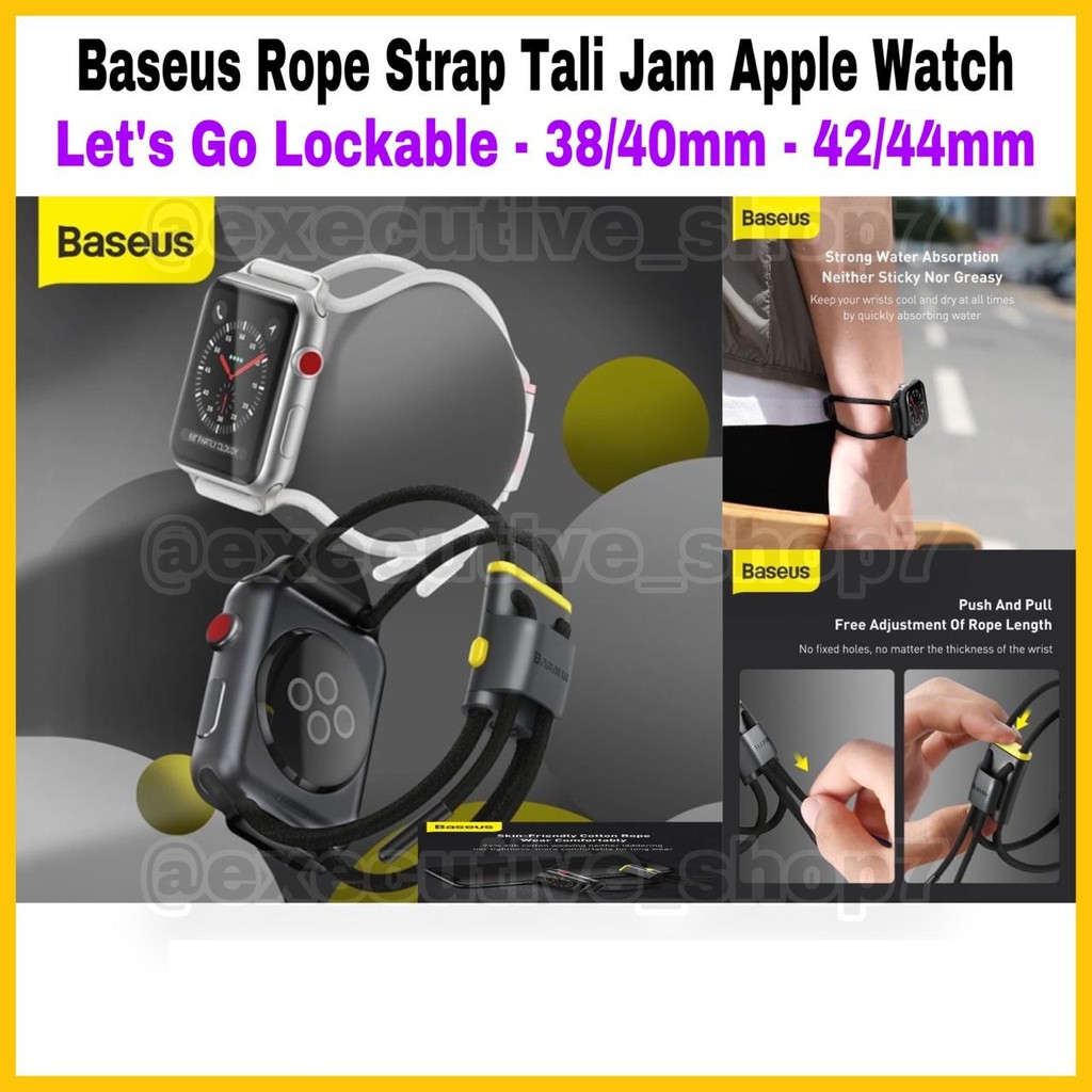 Jual Baseus Rope Strap Tali Jam Apple Watch - Let’s Go Lockable - 38 ...
