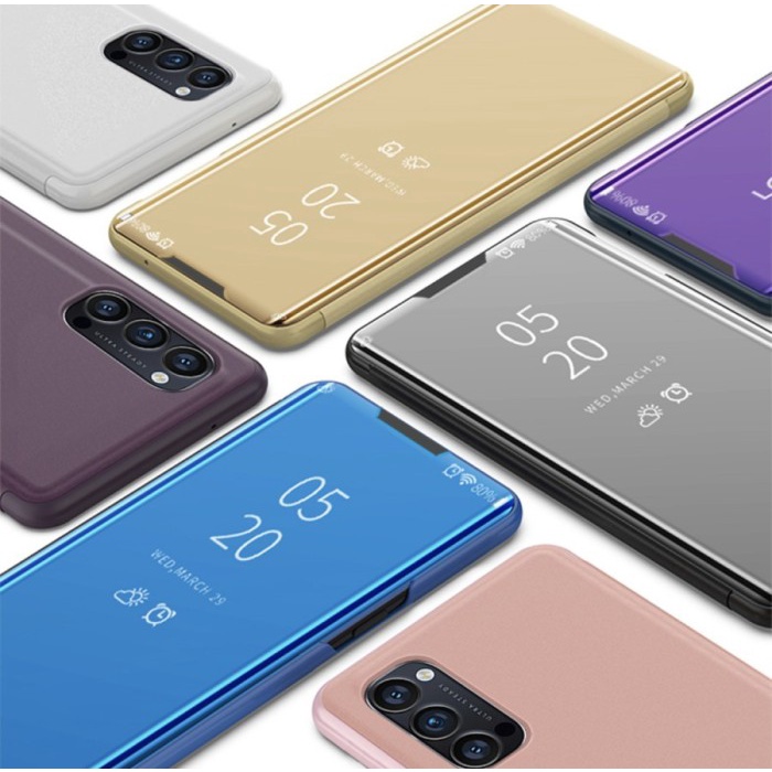 Jual Oppo Reno 5 5G Reno5 5G Armor Case Flip Clear View Standing Mirror ...