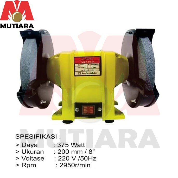 Jual Mesin Grenda Gerinda Duduk Bench Grinder 8" NRT PRO BG-8 200 mm ...