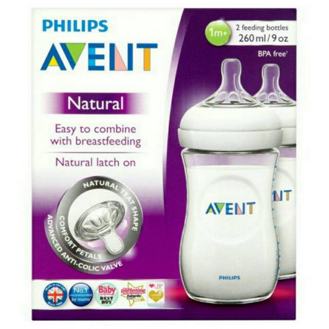 Jual botol susu avent natural pink biru clear | Shopee Indonesia