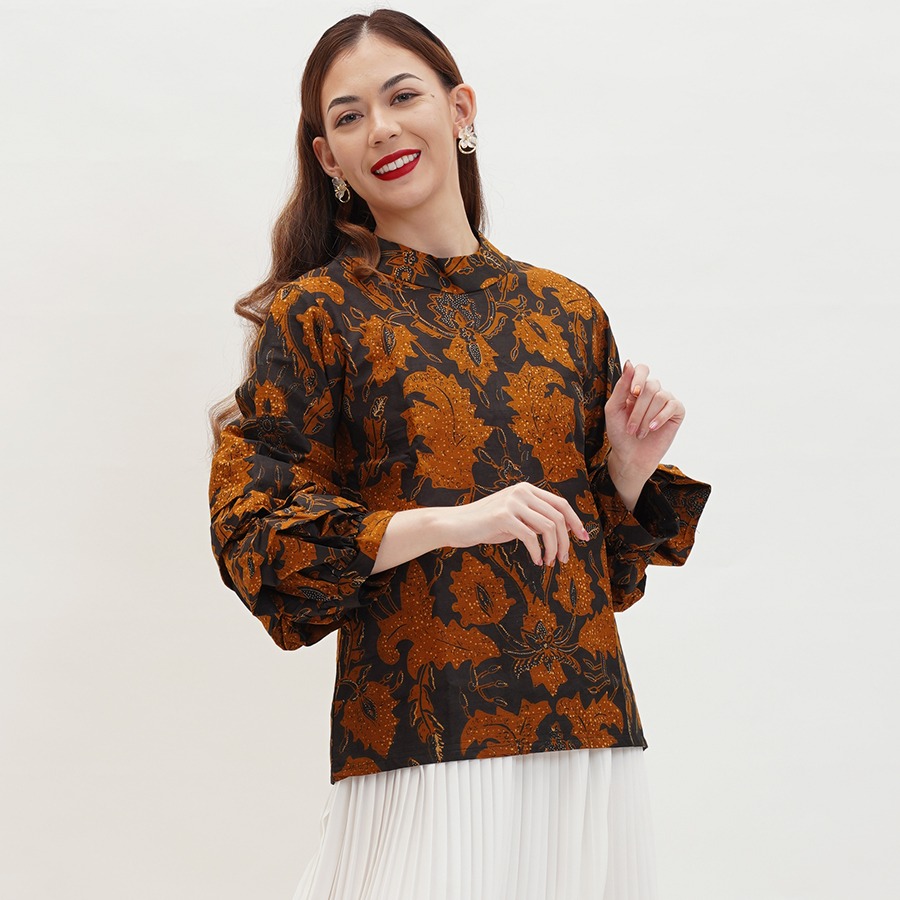 Jual NONA RARA - Keropi Sogan T0699, Baju Batik Kasual Modern | Shopee ...