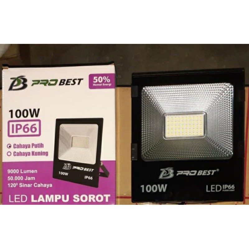 Jual Lampu Sorot LED 100W Flood Light Lampu penerangan tembak 100 w watt outdoor Putih dan warm ...