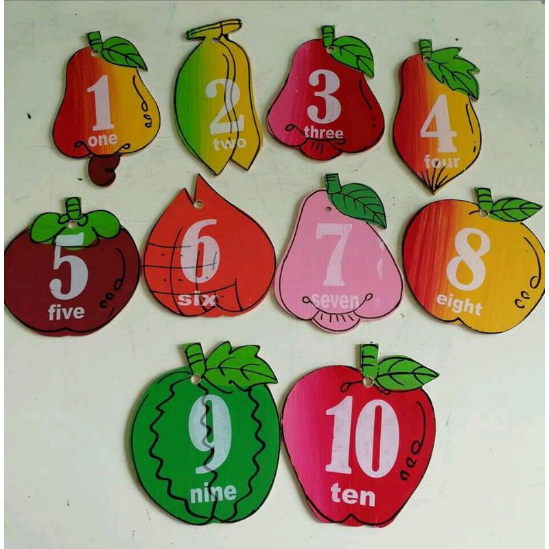 Jual buah angka tempel dinding | Shopee Indonesia