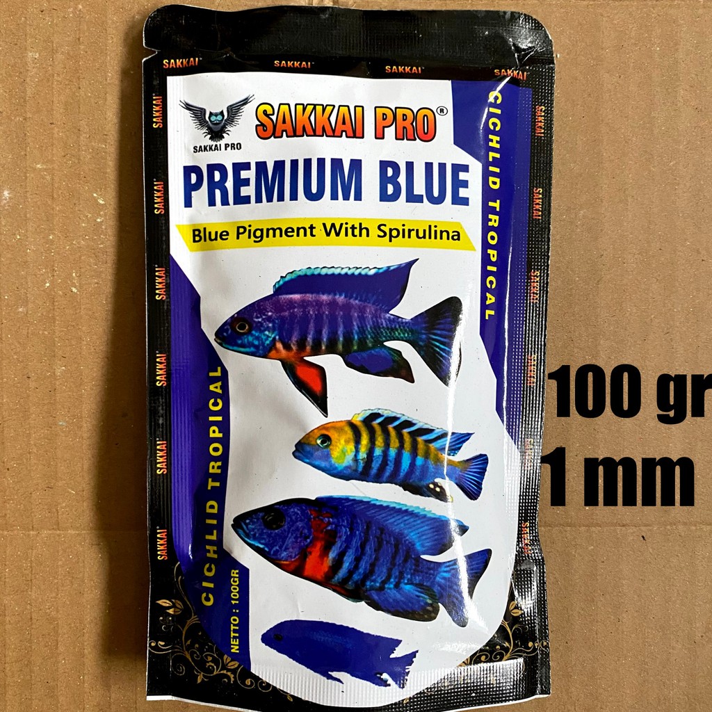 Jual Pakan Ikan Hias SakkaiPro Premium Blue Pellet Ikan Cichlid 1 mm ...