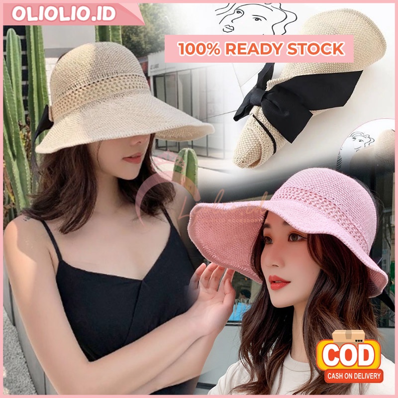 Jual Topi Pantai Wanita Pelindung Sinar Matahari Import Rajut Sun Visor Hat ZT | Shopee Indonesia