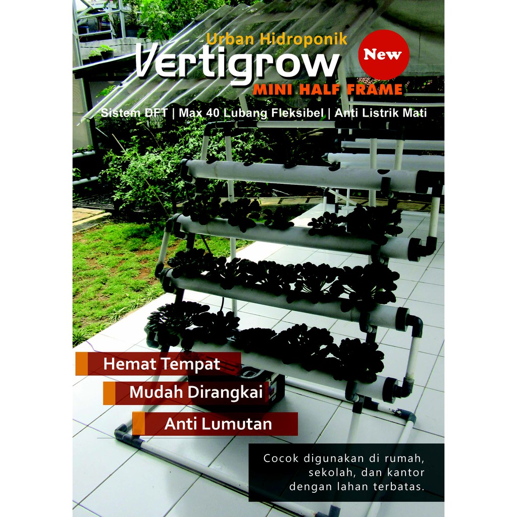 Jual PAKET INSTALASI HIDROPONIK MURAH Vertigrow Max 40 Lubang Anti Lumut DFT | Shopee Indonesia