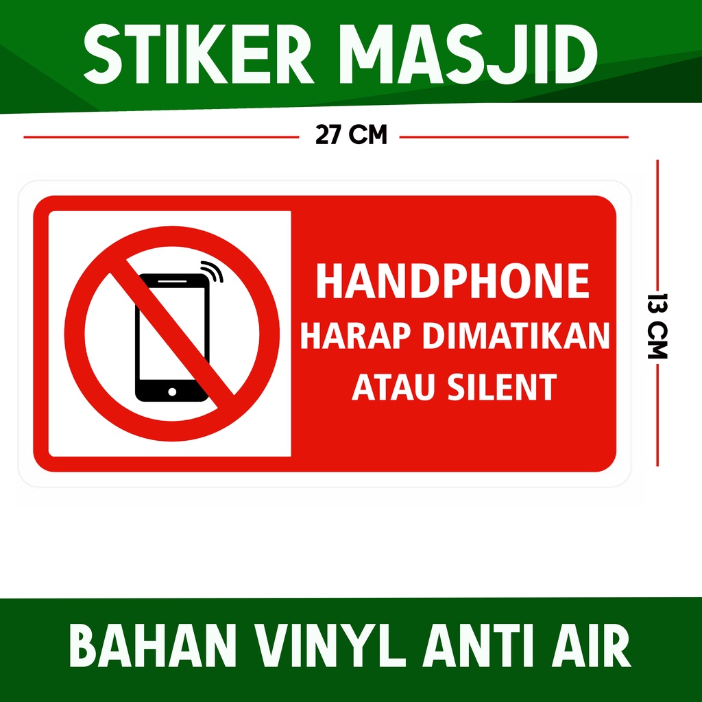 Jual Stiker Vinyl Larangan di Masjid, Stiker Batas Suci, HP Mohon ...