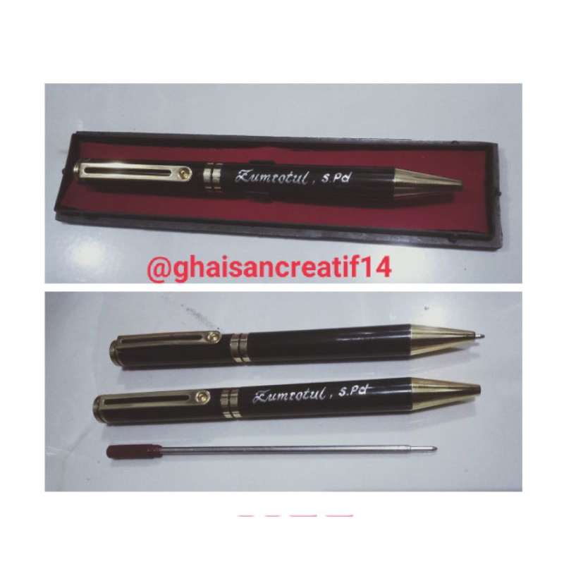 Jual bolpoint metal + box bisa request custom nama langsung jadi ...