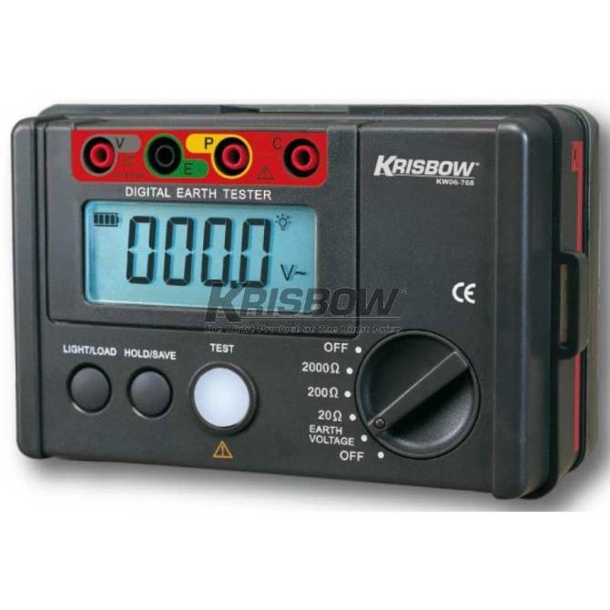 Jual Jual Krisbow Digital Earth Tester Grounding Tester Meter 0-2000Ohm ...